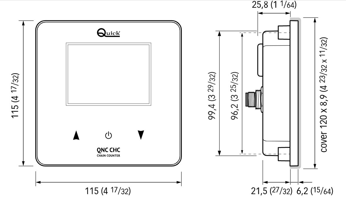 Chain counter panel QNC CHC - On-board mounting | Damarine